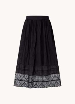 Antik Batik Aloha rok met details van kant • Zwart • de Bijenkorf