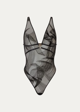 Aubade Heat Wave Boîte à Désir body met flockprint • Zwart • de Bijenkorf