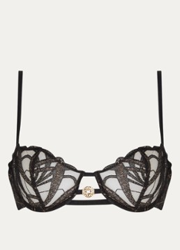 Aubade My Desire balconette bh met borduring en lurex • Zwart • de ...