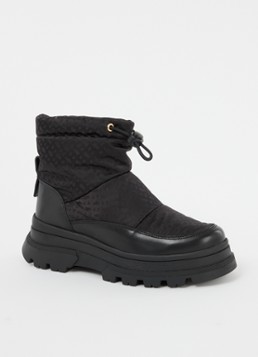 BOSS Foster snowboot met leren details • Zwart • de Bijenkorf