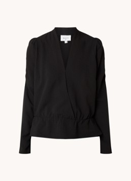 Dante 6 Trinity top met structuur en pofmouw • Zwart • de Bijenkorf