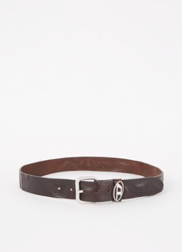 Diesel Riem van leer met logo • Donkerbruin • de Bijenkorf