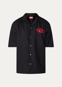 Diesel S-Mac-C regular fit overhemd met logoborduring • Zwart • de ...