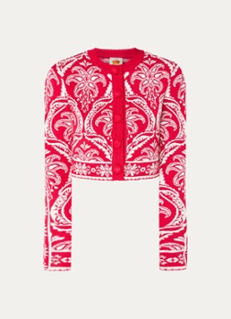Farm Rio Fijngebreid cropped vest met print • Rood • de Bijenkorf
