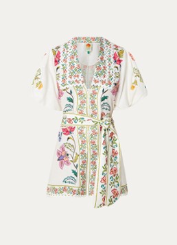 Farm Rio Floral Insects loose fit playsuit in linnenblend met ...