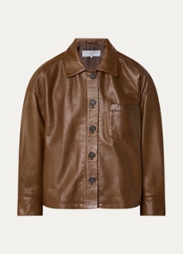 Gerard Darel Jack van lamsleer met opgestikte zak • Hazelnootbruin • de ...