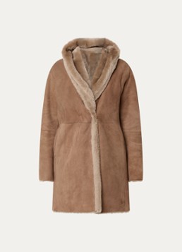 Gerard Darel Malia reversible jas van lamsleer • Camel • de Bijenkorf