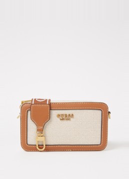 GUESS Jovie crossbodytas met logo • Donkerbeige • de Bijenkorf