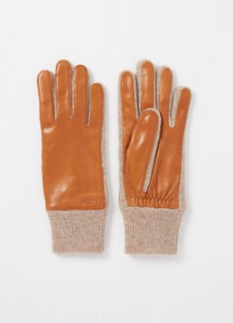 Hestra Jeanne handschoenen met lamsleren details • Cognac • de Bijenkorf