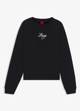 HUGO Deroxina_6 oversized sweater met logoborduring • Zwart • de Bijenkorf