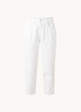 Josephine & Co Maas high waist tapered cropped mom jeans • Wit • de ...