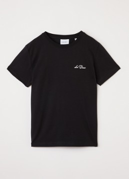 Les Deux West Side T-shirt met logo- en backprint • Zwart • de Bijenkorf