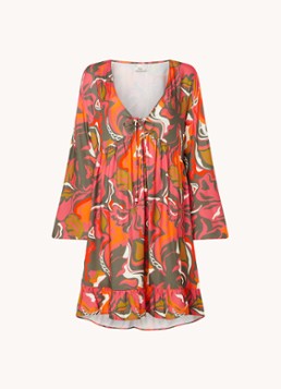 MAAJI Kaia mini strandjurk met print • Oranjerood • de Bijenkorf