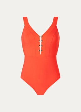 Pain de Sucre Bonnie badpak met rijgdetail • Oranjerood • de Bijenkorf