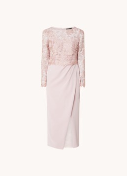 Phase Eight Adeline midi jurk met tapework en split • Roze • de Bijenkorf
