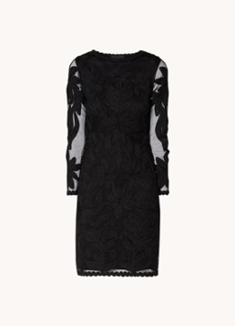 Phase Eight Isobel Tapework midi jurk met mesh en tapework • Zwart • de ...