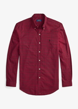 Ralph Lauren Custom fit overhemd met ruitdessin • WINE/NERO • de Bijenkorf