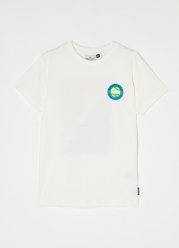 Retour Jeans Ves T-shirt met logo- en backprint • Gebroken wit • de ...
