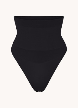 SKIMS Seamless Sculpt high waisted corrigerende string • Zwart • de ...