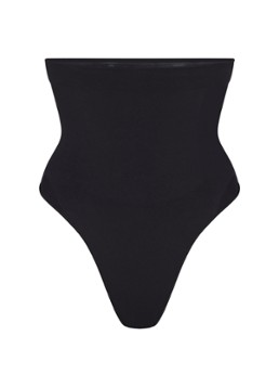 SKIMS Seamless Sculpt high waisted corrigerende string • Zwart • de ...