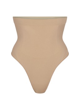 SKIMS Seamless Sculpt high waisted corrigerende string • Beige • de ...