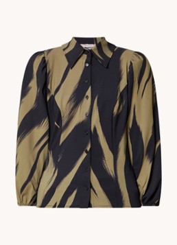 Studio Anneloes Elise Forest blouse van travelstof met ballonmouw ...