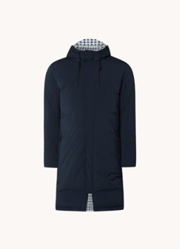 Ted Baker Ubley gewatteerde jas met ritszakken en capuchon • Blauw • de ...