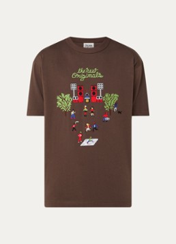 The New Originals Block Party T-shirt met borduring • Bruin • de Bijenkorf