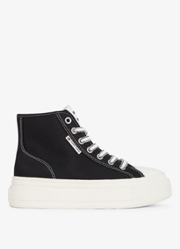 Tommy Hilfiger Foxing sneaker met plateauzool • Zwart • de Bijenkorf