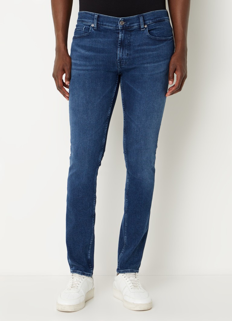 7 For All Mankind Paxtyn slim fit jeans in lyocellblend met donkere ...