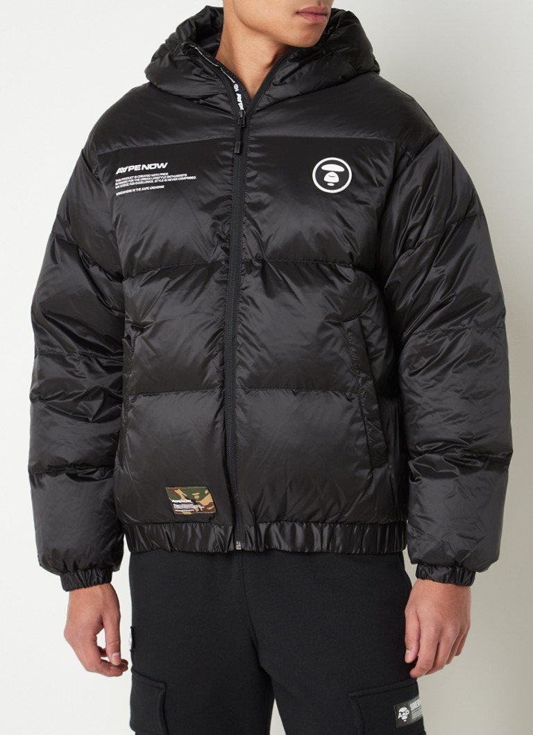 Aape Puffer jack met donsvulling en capuchon • Zwart • de Bijenkorf