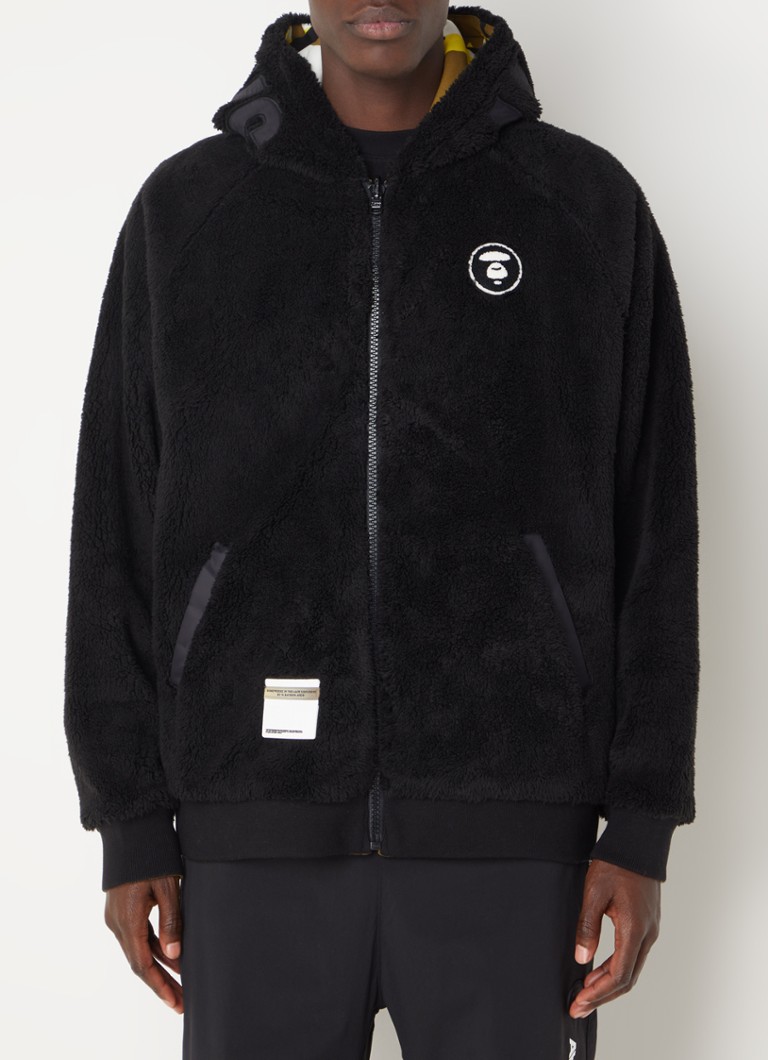 Aape Reversible teddy jack met print en logo • Zwart • de Bijenkorf