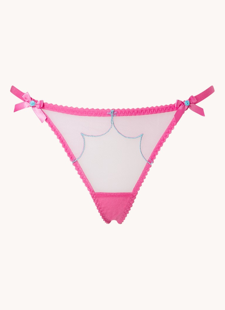 Agent Provocateur Lorna string van mesh met borduring • Neonroze • de ...