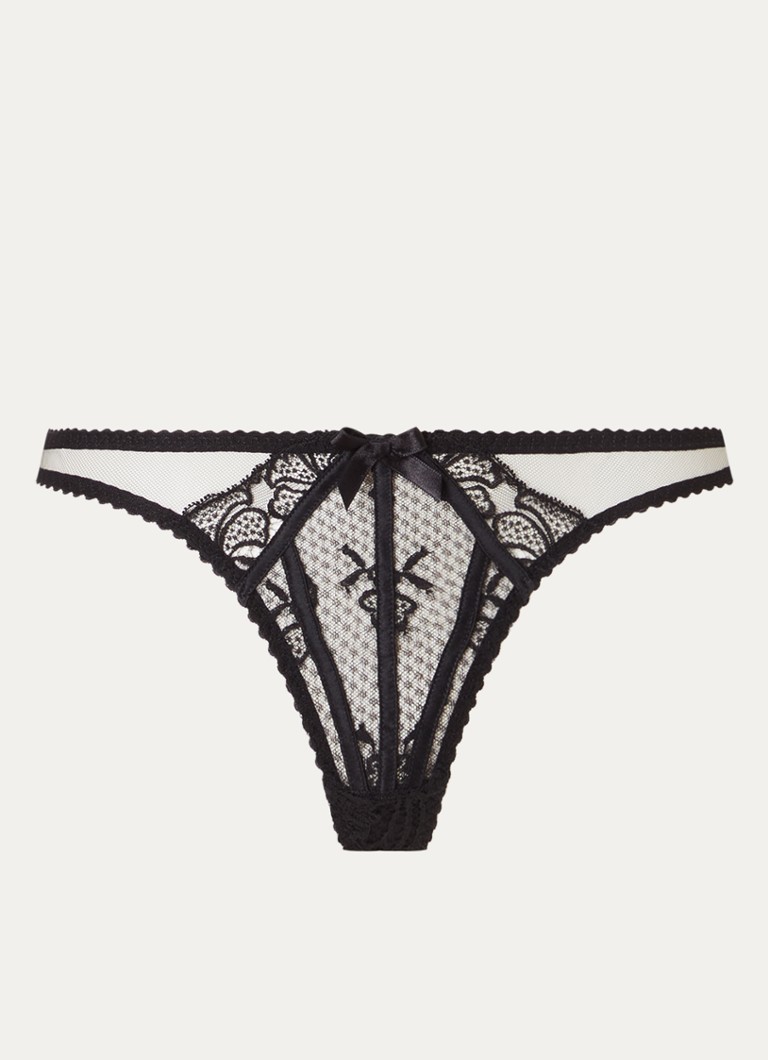 Agent Provocateur Rozlyn string van kant • Zwart • de Bijenkorf