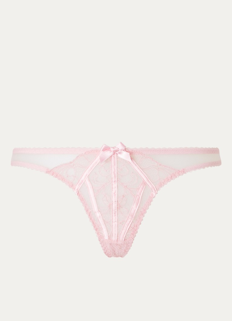 Agent Provocateur Rozlyn string van kant • Lichtroze • de Bijenkorf
