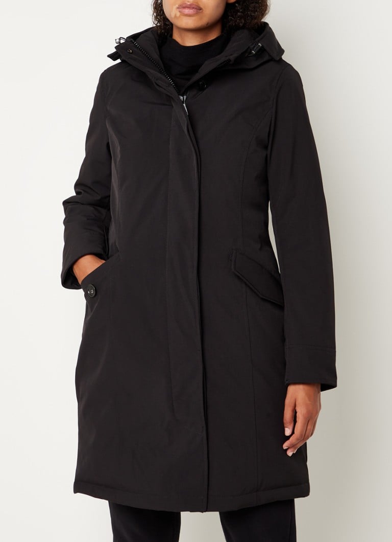 Airforce Gewatteerde jas met klepzakken en capuchon • Zwart • de Bijenkorf