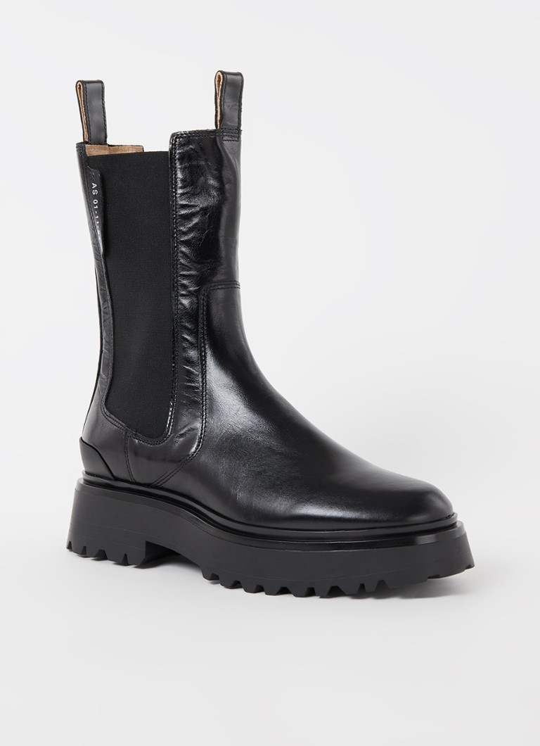 ALLSAINTS Amber chelsea boot van leer • Zwart • de Bijenkorf
