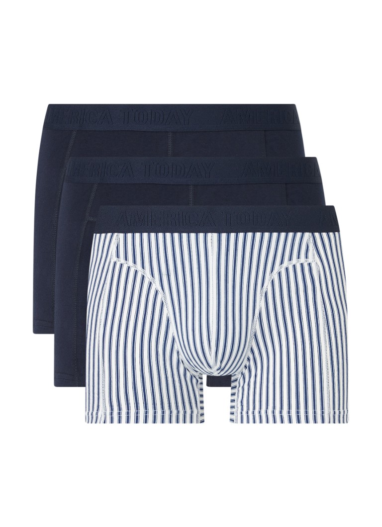 America Today Alex boxershorts in 3-pack • Donkerblauw • de Bijenkorf