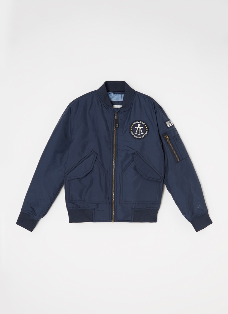 America Today Bomberjack met klepzakken en patch • Blauw • de Bijenkorf