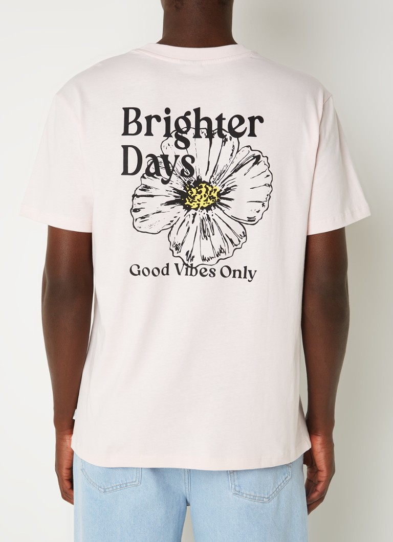 America Today Elroy T-shirt met front- en backprint • Lichtroze • de ...