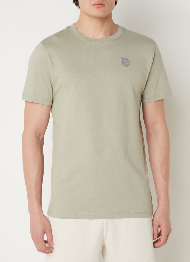 America Today Emile T-shirt met borduring • Mosgroen • de Bijenkorf