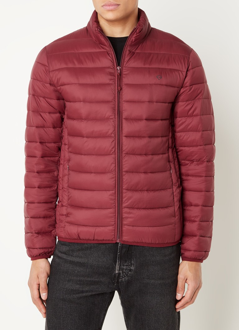 America Today Jerry gewatteerde jas met ritszakken • Bordeauxrood • de ...