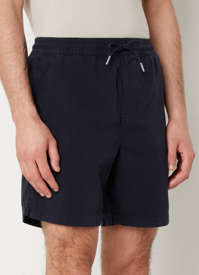 America Today Niko straight fit korte broek met trekkoord • Donkerblauw ...