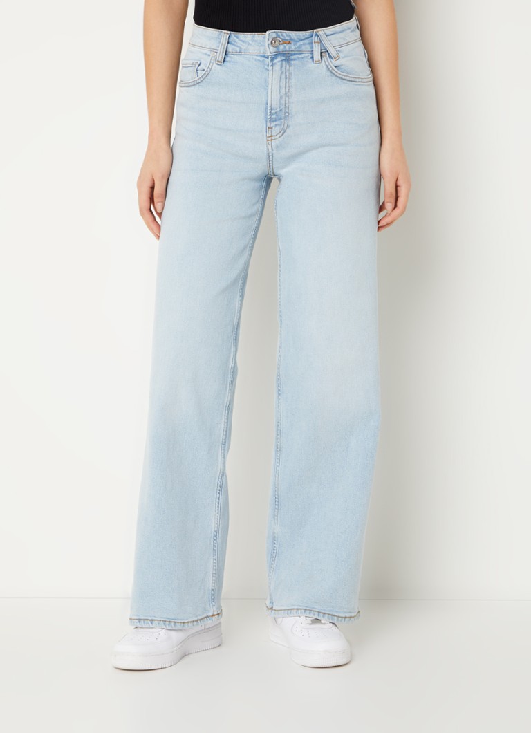 America Today Olivia high waist wide fit jeans met medium wassing ...