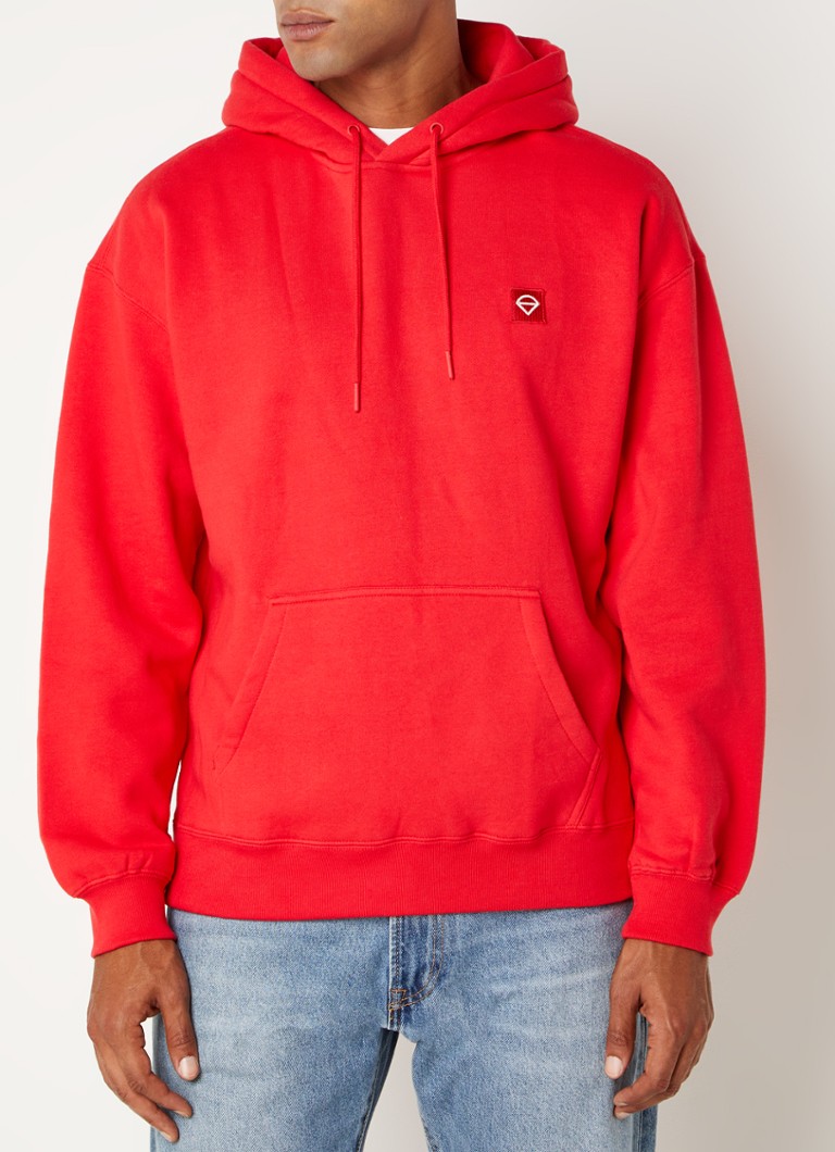 America Today Shay hoodie met logo en stretch • Rood • de Bijenkorf