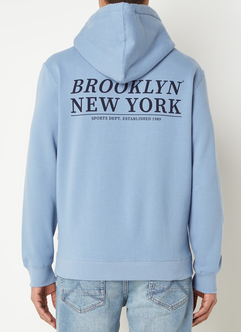 America Today Syrus hoodie met logo- en backprint • Lichtblauw • de ...