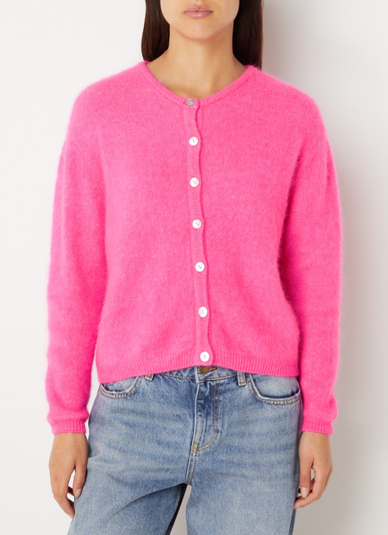 American Vintage Grofgebreid vest in alpaca wolblend • Roze • de Bijenkorf