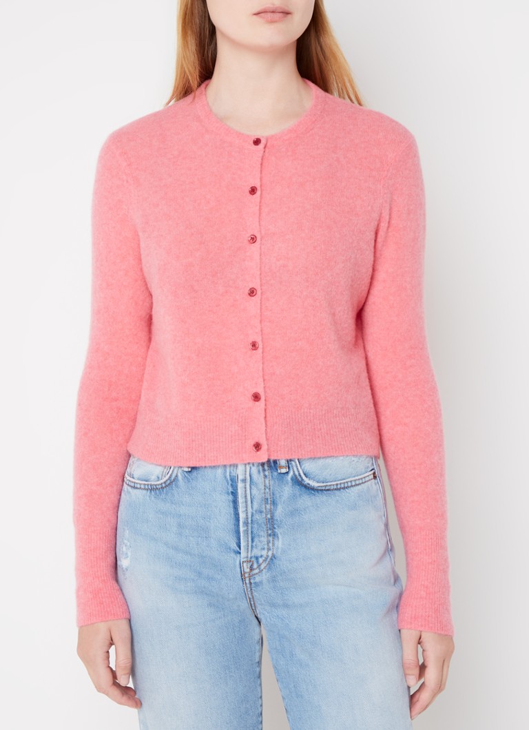American Vintage Raz fijngebreid vest in alpaca wolblend • Roze • de ...