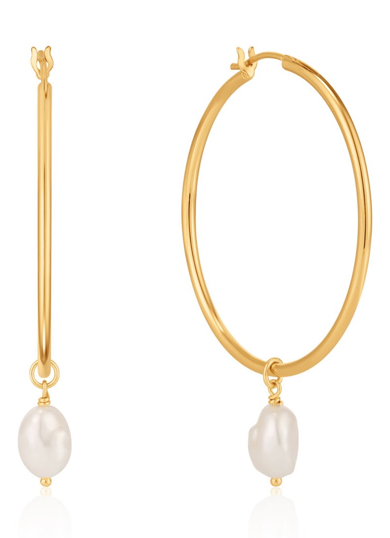 Ania Haie Pearl Hoop oorringen verguld • Goud • de Bijenkorf
