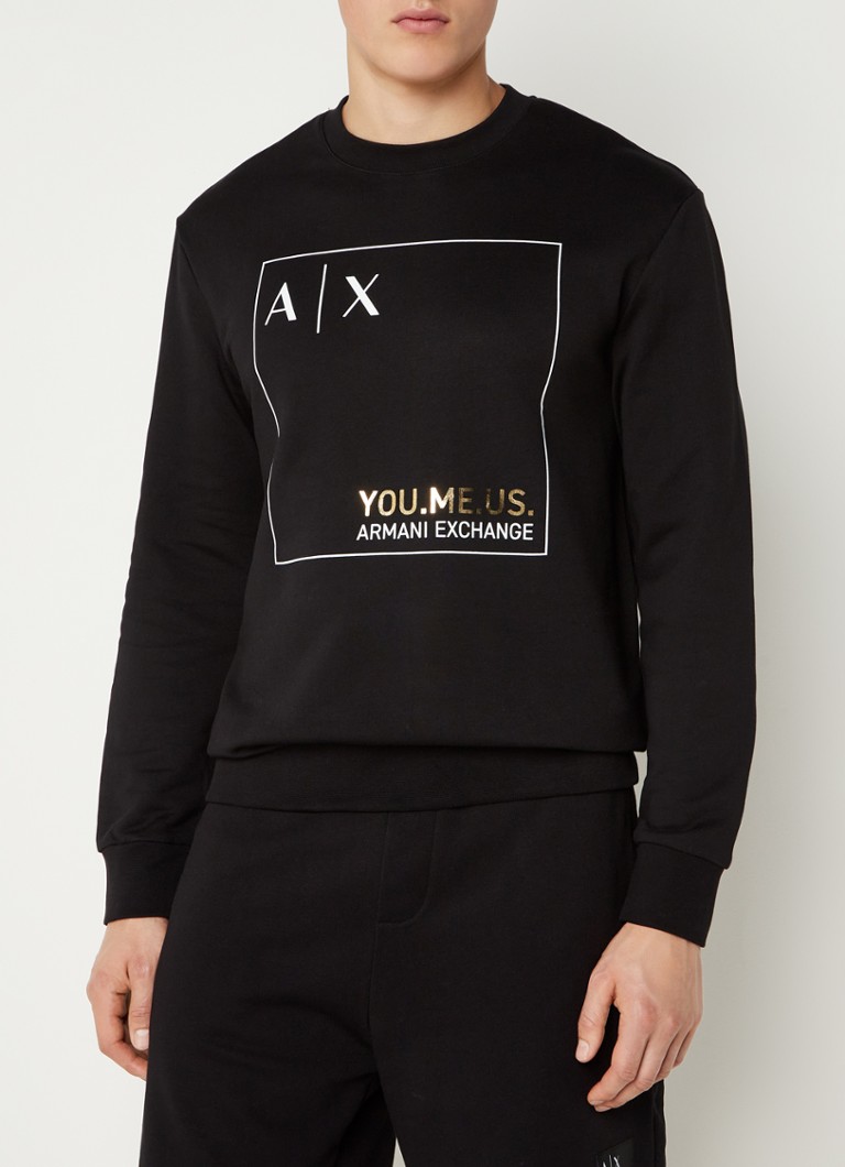 Armani Exchange Sweater met logoprint • Zwart • de Bijenkorf